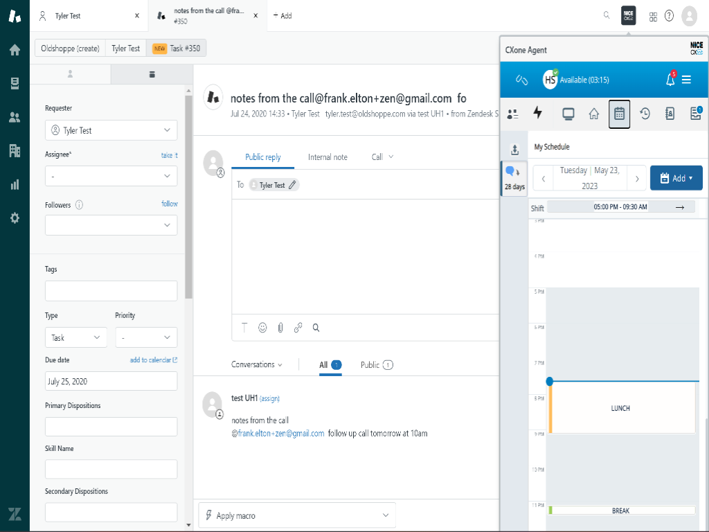 CXone Agent App Integration with Zendesk Support